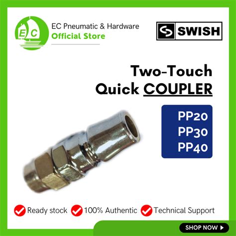Pp20 Pp30 Pp40 Swish Two Touch Quick Coupler Pneumatic Air Compressor Hose Coupling Socket