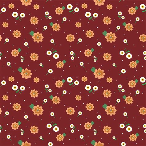 Tiny Flower Seamless Pattern In Brown Background 40365562 Vector Art At