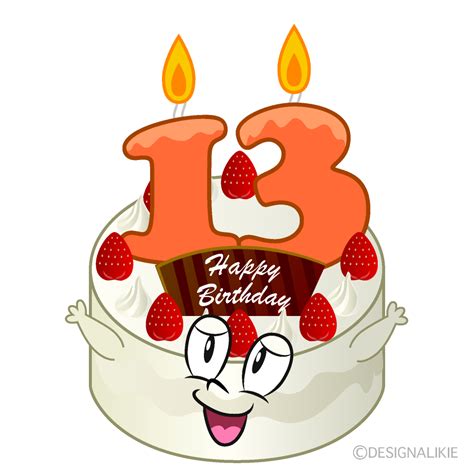 Free 13th Birthday Cake Cartoon Character Clipart Charatoon
