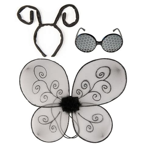 Funcredible Bug Wings Antenna Headband And Glasses Black Butterfly