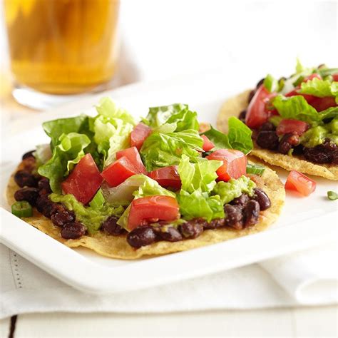 3 Ingredient Refried Bean And Pico De Gallo Tostadas Recipe Chicken Tostadas Tostadas Easy