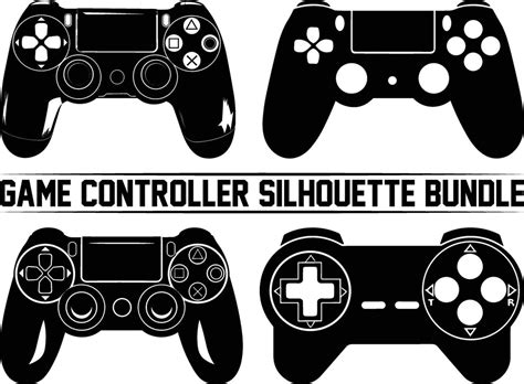 game controller silhouette bundle keypad gamepad controller input device console gaming