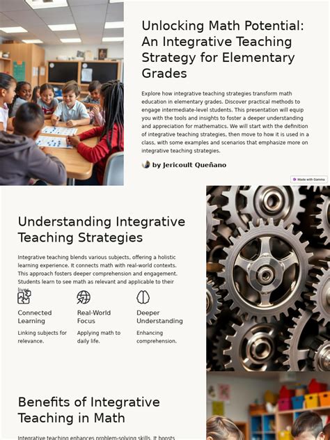 Unlocking Math Potential An Integrative Teaching Strategy For Elementary Grades Pdf
