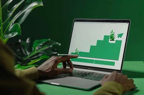 Business Graph On Visual Screen Digital And Calculates Financial Data