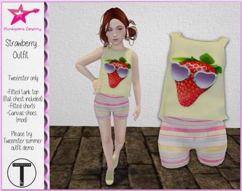 Second Life Marketplace Pd Strawberry Outfit Tweenster