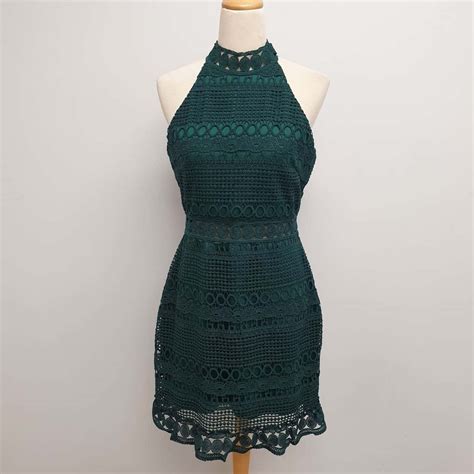 Two Sisters The Label Rivers Mini Dress Super Classy Fitted Emerald Green Lace Mini Dress With