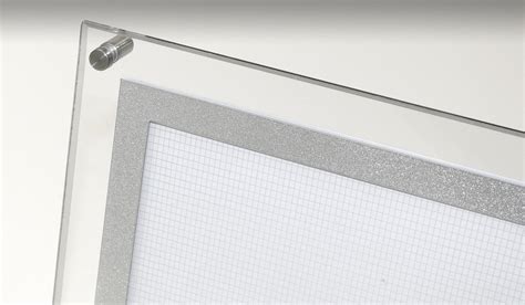Acrylic Ultra Slim Led Light Box Photo Frame Silver Outline 1276