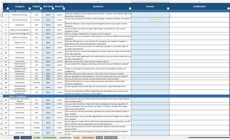 Procurement Supplier Risk Assessment Template Excel Sheet
