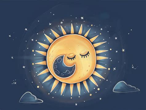 Cute Solar Eclipse Illustration Stock Illustration Illustration Of Generative Phenomena