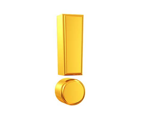 Gold Exclamation Point Exclamation Mark Bubble Icon Gold 3d Incl