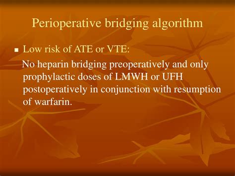Ppt Perioperative Management Of Oral Anticoagulation Powerpoint Presentation Id 4479748