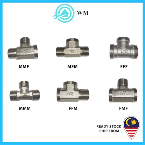 Brass Chrome Pipe Fitting 12 15mm Tee Thread 3 Way Male Female