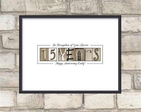 15 Year Work Anniversary T Personalized Employee Recognition T