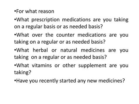 Medication History Interview Pptx