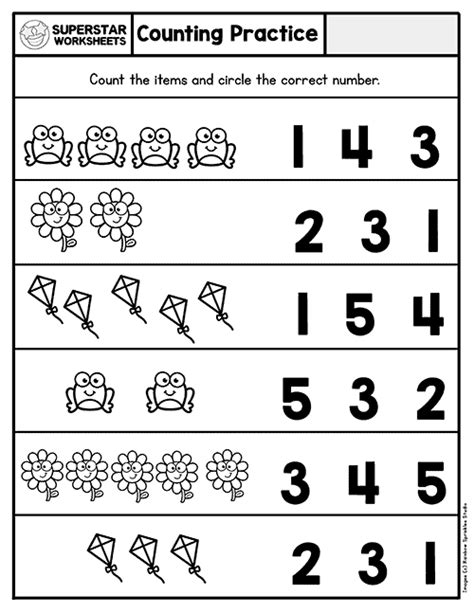 Kindergarten Counting Worksheets Superstar Worksheets