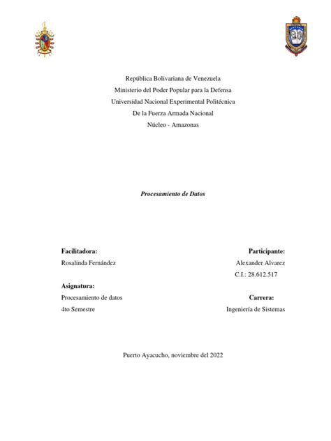Unidad 1 Procesamiento De Datos Pdf Información Sistema De