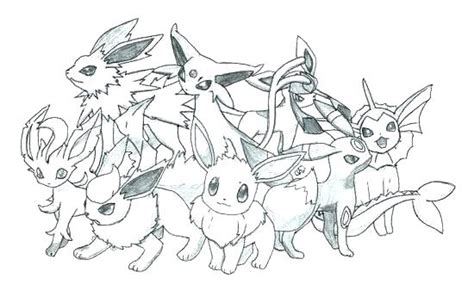 Printable Eevee Evolutions Coloring Pages