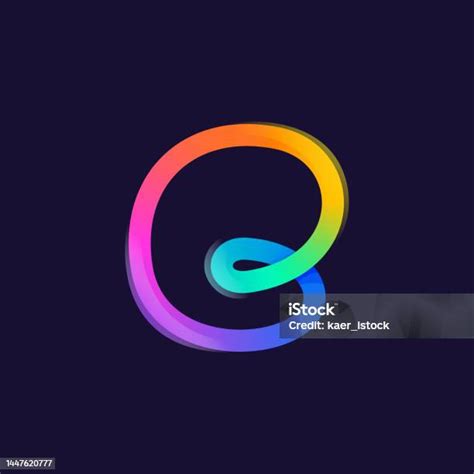 문자 E 로고 무지개 그라데이션 한 줄 아이콘입니다 광택이 나는 여러 가지 색상의 엠블럼이 겹쳐져 있습니다 알파벳 E에 대한
