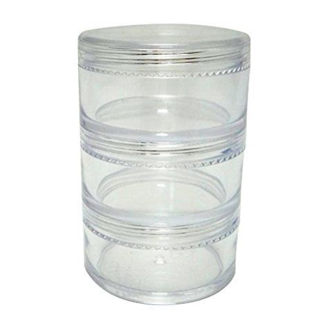 Clear Stackable Plastic Makeup Containers Pack Of 15