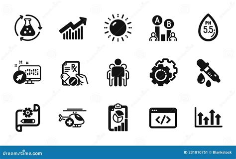 Vector Set Of Medical Helicopter Demand Curve And Group Icons Simple