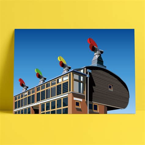 Bedzed London Architecture Giclée Print Modern Eco Village Poster Etsy