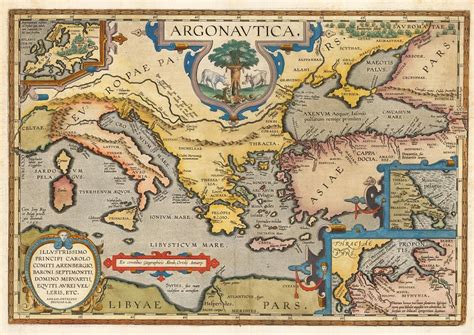 Ancient Map Of Mediterranean Regions 1624 Extremely Rare Etsy