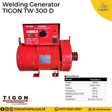 Tigon Tw 300 D Welding Generator Toko Toss