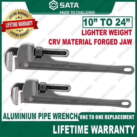 Sata Aluminium Pipe Wrench 10 To 24 Strong Jaw Pipe Wrench Pipe Spanner Pipe Spana Sepana Paip
