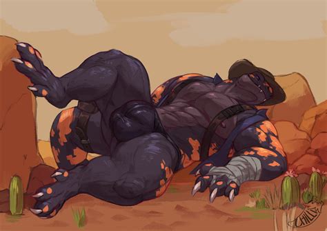 Rule 34 Anthro Black Body Black Scales Bulge Chillisaur Claws
