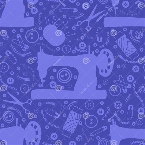 Cartoon Silhouette Hobbies Seamless Sewing Machine Pattern For Wrapping