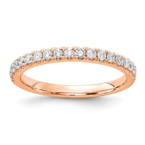 14k Rose Gold 13ct Lab Grown Diamond Wedding Band Ring For Women Size
