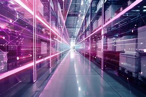 Futuristic Data Center With Digital Network Lines Stock Illustration Illustration Of Cloud