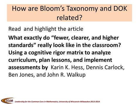 Ppt Understanding Depth Of Knowledge Levels Cognitive Rigor Matrix Review Powerpoint