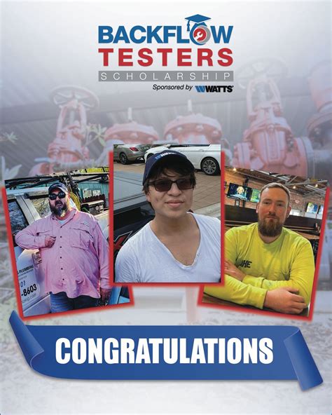 Watts Backflow Scholarship Winners