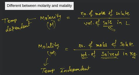 Different Between Molarity And Malality Filo