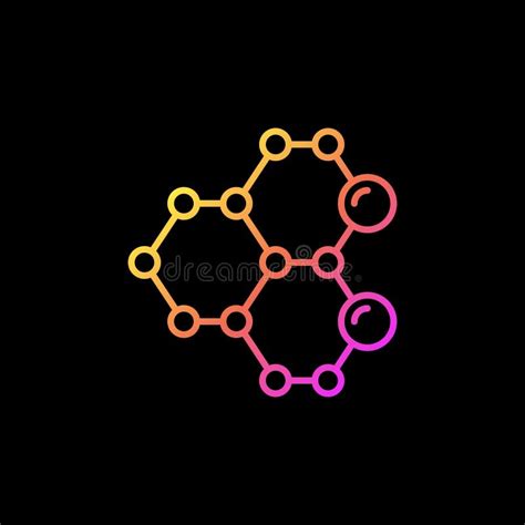 Abstract Chemical Compound Vector Line Colorful Icon Or Sign Stock