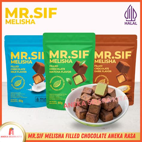 Jual Mrsif Melisha Filled Chocolate Dark Matcha And Milk Flavour