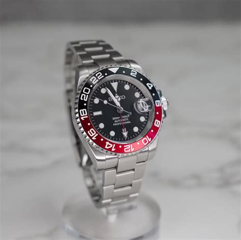 40mm Coke Gmt Black Dial Sub Style Diver Custom W Nh34 Gmt Movement M