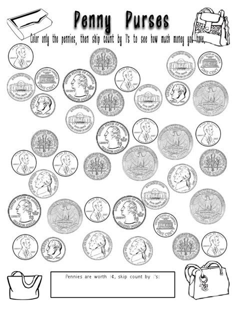 Coloring Page Of Coins