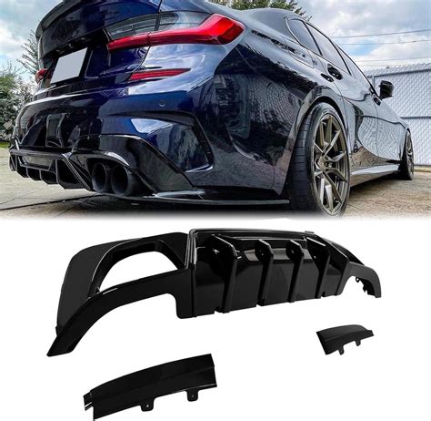 Ninte For 2019 2022 Bmw 3 Series G20 M Sport 330i 340i 320i 330e M340i Rear Diffuser Rear Bumper Lip
