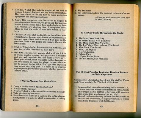 The Book Of Sex Lists Compiled By Albert B Gerber Better Than Art