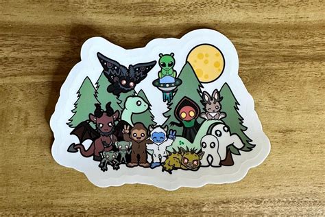 Cute Cryptids Group Photo Sticker Etsy