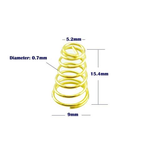 5 Pcs Pack Flashlight Diy Parts Spring Gold Pla Grandado