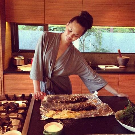 Chrissy Teigen Goes Braless In The Kitchen Page Six