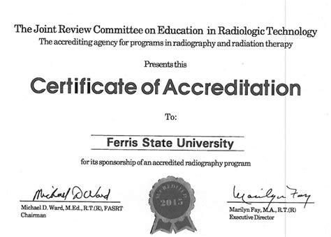 Radiography Program Accreditation Status