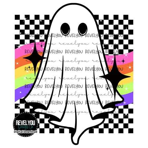 Retro Checkered Ghost Png Revelyou Boutique