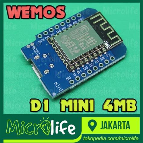 jual [wr540] wemos d1 mini 4mb lua wifi iot esp8266 esp 12 e nodemcu