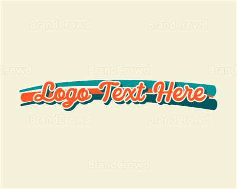 Retro Script Swoosh Logo Brandcrowd Logo Maker