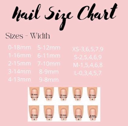 Nail Size Guide Nail Tutorials Size Chart Press On Nails