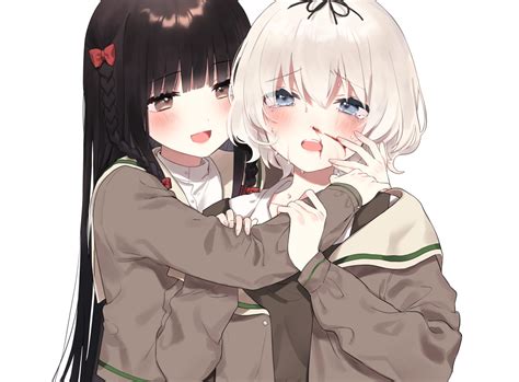 Manio Silver Hair Commentary Request Copyright Request 2girls D